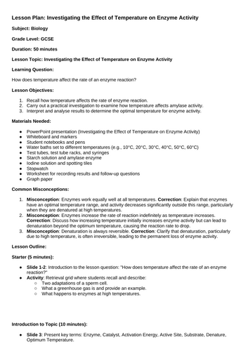 **iGCSE Biology Edexcel - INVESTIGATING THE EFFECT OF TEMPERATURE ON ...