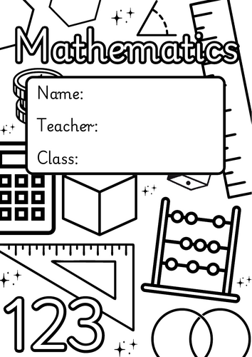 Maths Book Cover (Colouring) | Teaching Resources