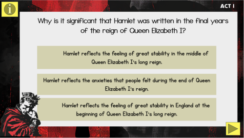 Comprehensive Hamlet Act 1 Quiz | Teaching Resources