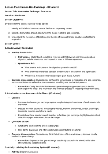 **iGCSE Biology Edexcel - HUMAN GAS EXCHANGE - STRUCTURES** | Teaching ... **iGCSE Biology Edexcel - HUMAN GAS EXCHANGE - STRUCTURES** | Teaching ...