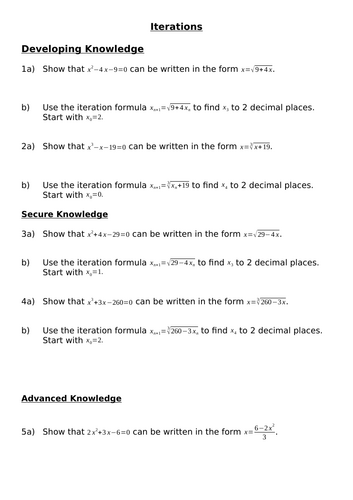Iteration to Estimate Solutions to Higher Order Equations | Teaching ...