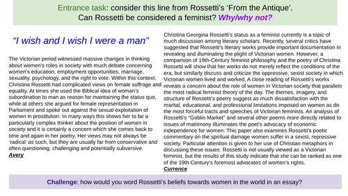 UPDATED Christina Rossetti poetry scheme of work - A level English ...