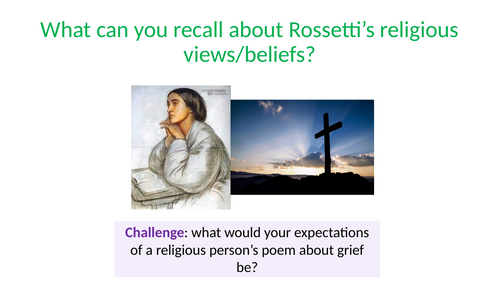 UPDATED Christina Rossetti poetry scheme of work - A level English ...