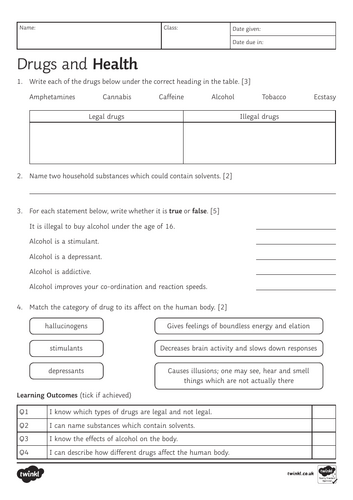 CIE iGCSE Biology 0970 (9-1) Topic 15 Drugs ppt & worksheets | Teaching ...