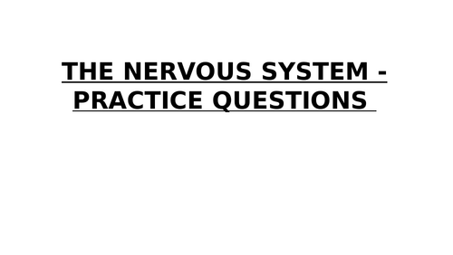 Igcse Biology Edexcel The Nervous System Teaching Resources