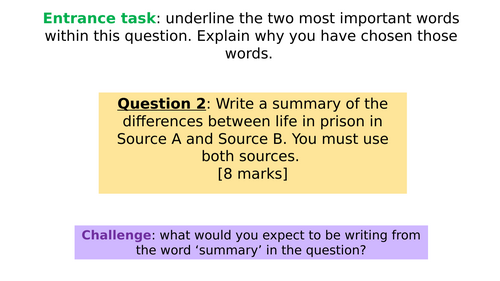 AQA GCSE English Language - paper 2: reading section (Questions 1-4 ...