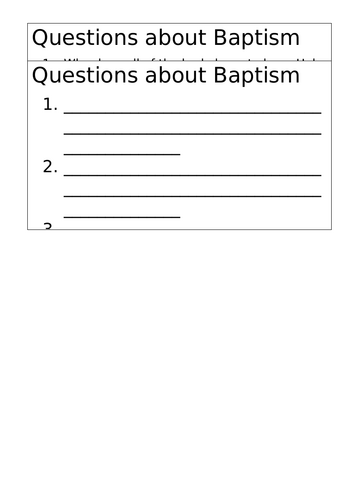 Baptism | Teaching Resources