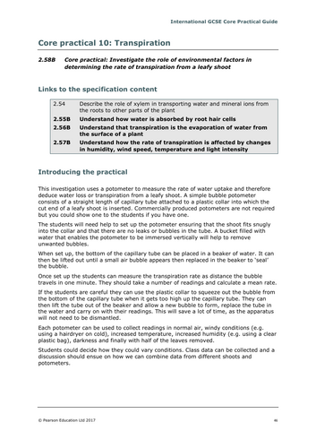 **iGCSE Biology Edexcel - INVESTIGATION TRANSPIRATION** | Teaching ... **iGCSE Biology Edexcel - INVESTIGATION TRANSPIRATION** | Teaching ...