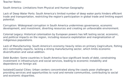 KS3 Geography - South America Unit of Work | Teaching Resources