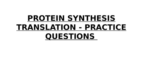 **iGCSE Biology Edexcel - PROTEIN SYNTHESIS - TRANSLATION** | Teaching ...
