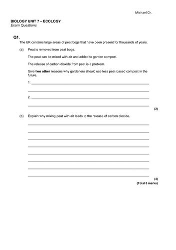 7. ECOLOGY - AQA GCSE Biology Revision Notes + Exam Questions ...