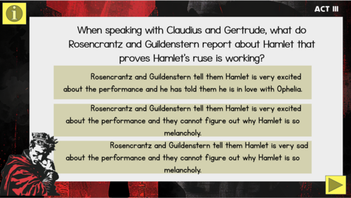 Comprehensive Hamlet Act 2 and 3 Quiz | Teaching Resources
