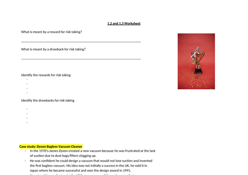 OCR Cambridge Nationals Enterprise and Marketing: RO67 TOPIC AREA 1 ...