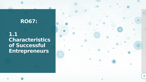 OCR Cambridge Nationals Enterprise and Marketing: RO67 TOPIC AREA 1 ...
