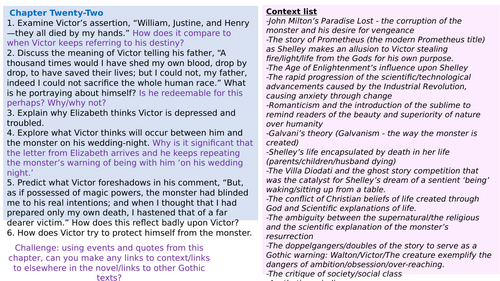 OCR A level English Lit - Frankenstein full unit of work. 23 lessons ...