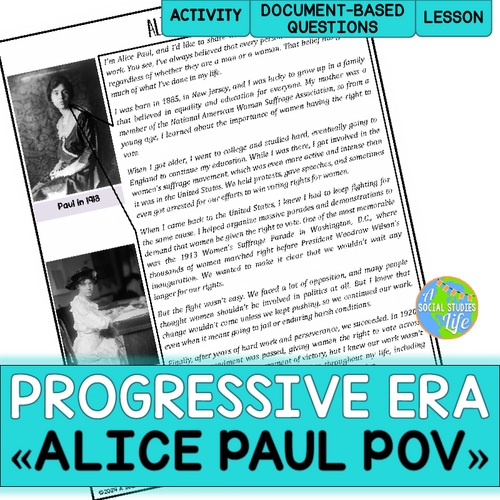 Alice Paul Point of View, Women's Rights, Progressive Era | Teaching ...