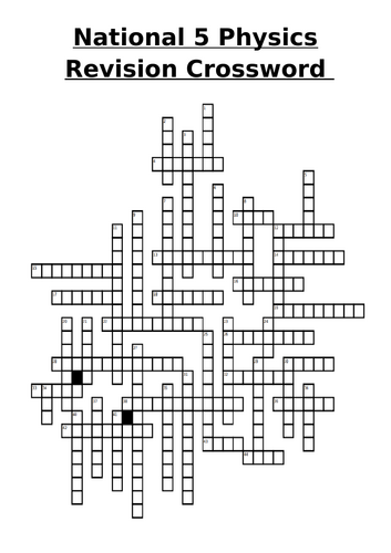 National 5 Physics Revision Crossword (with Answers) | Teaching Resources