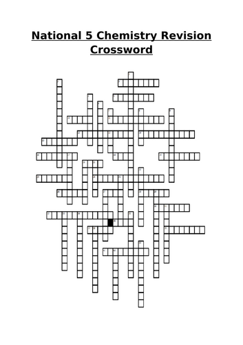 National 5 Chemistry Revision Crossword (with Answers) | Teaching Resources