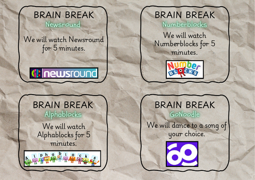 Brain Break Template | Teaching Resources