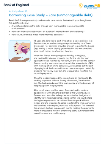 EconoMe - Lesson Four: Saving, borrowing and protecting my money ...