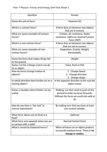 KS3 Science revision flash cards/knowledge organisers | Teaching Resources