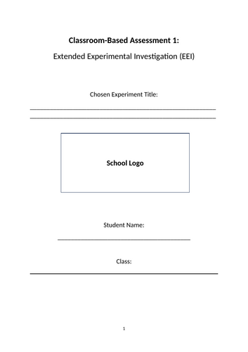 Science CBA 1 Template: Scientific Method Portfolio | Teaching Resources