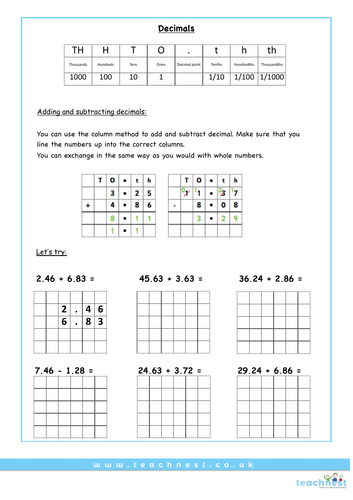 Year 5 Decimals Parent Pack | Teaching Resources
