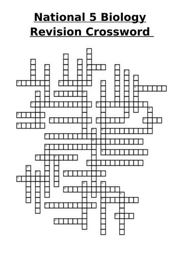 National 5 Biology Revision Crossword (with Answers) | Teaching Resources