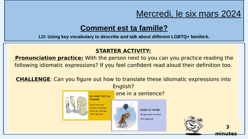French LGBTQ+ Vocabulary/ NEW GCSE FRENCH 2O24/ Family | Teaching Resources