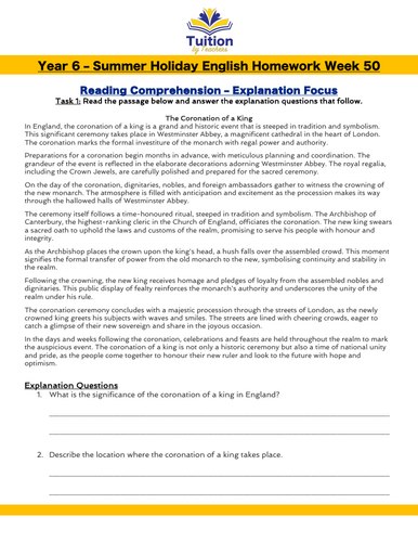 Year 6 English Revision Booklet 4 | Teaching Resources