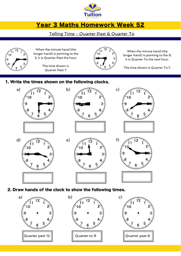 Year 3 Maths Revision Booklet- Time & Money | Teaching Resources