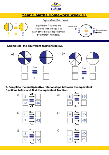 Year 5 Maths Revision Booklet - Fractions | Teaching Resources