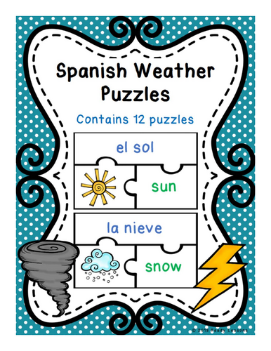 Weather in Spanish Activity El Tiempo English Language Learners ...