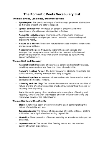 John Keats A Level Revision Pack | Teaching Resources