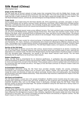 Silk Road (China) | Teaching Resources
