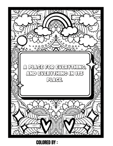 Organization Skills Activities Tips & Strategies Relaxing Coloring ...