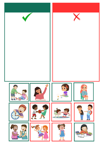 Behavior Sorting Activity: What to Do and What Not to Do | Teaching ...