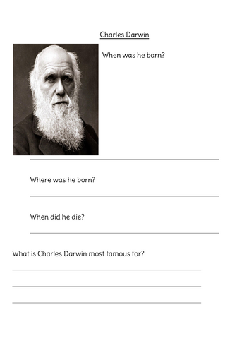 Who was Charles Darwin (research lesson) KS2 Year 5 history | Teaching ...