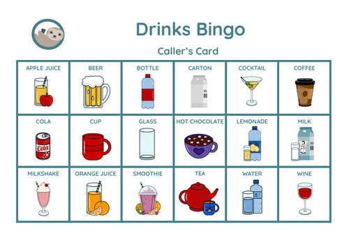 ESL Drinks Bingo | Teaching Resources