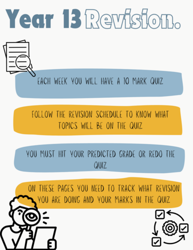 Revision diary for Y13 | Teaching Resources