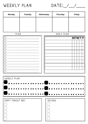 Weekly Planner Worksheet: Organize Your Week with Ease | Teaching Resources