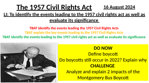 American Civil Rights - History iGCSE - Pearson EdExcel | Teaching ...