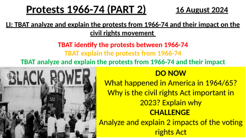 American Civil Rights - History iGCSE - Pearson EdExcel | Teaching ...