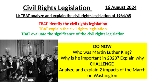 American Civil Rights - History iGCSE - Pearson EdExcel | Teaching ...