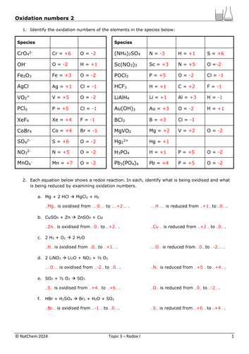 Edexcel A-level chemistry Redox I worksheets | Teaching Resources