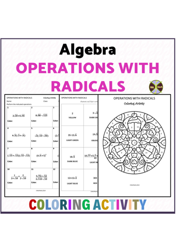 Operations with Radicals - Coloring Activity/Color by Code | Teaching ...