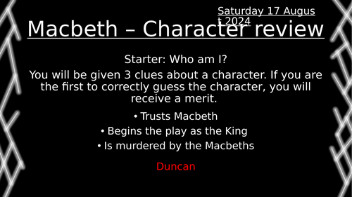 Silent debate - Macbeth | Teaching Resources