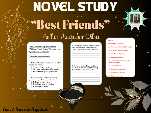 “Best Friends” by Jacqueline Wilson: Novel Study Worksheets, Questions ...