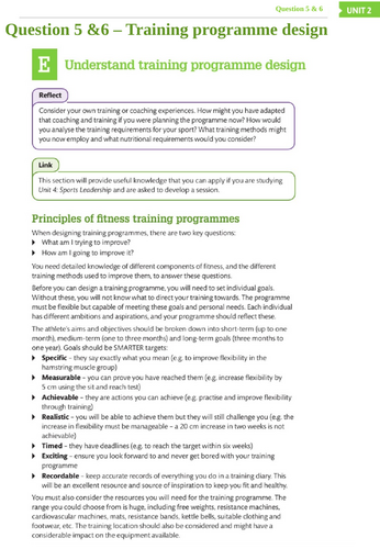 BTEC Sport Level 3 - UNIT 2 - Question 5 & 6 | Teaching Resources