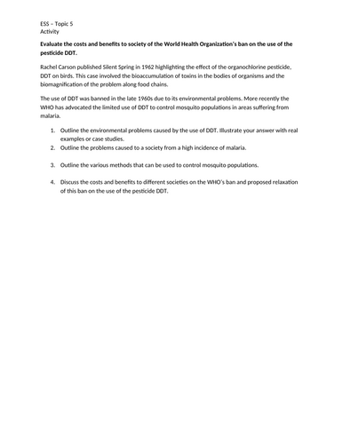 IB ESS Topic 5 Pollution - full unit | Teaching Resources